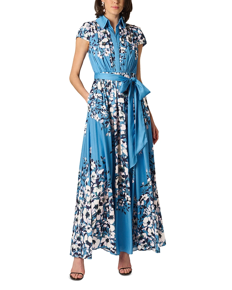 AIDAN MATTOX Aidan Mattox Printed Chiffon Long Dress
